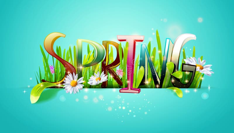 Palabra de la primavera ilustración del vector. Ilustración de tipo ...