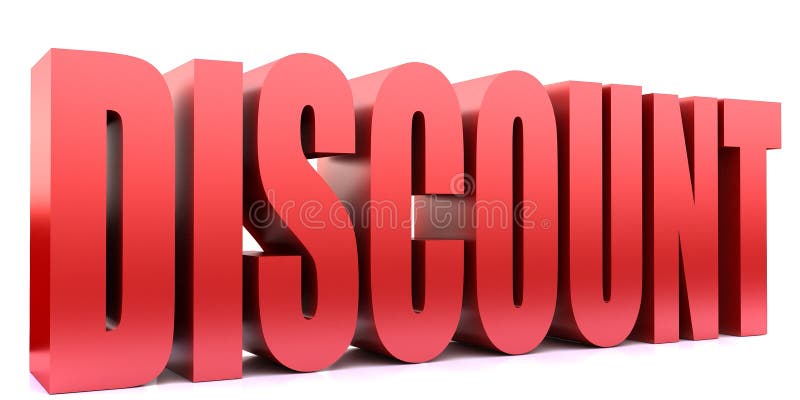 Fije De Concepto De La Palabra Del Descuento 3d Stock de ilustración ...