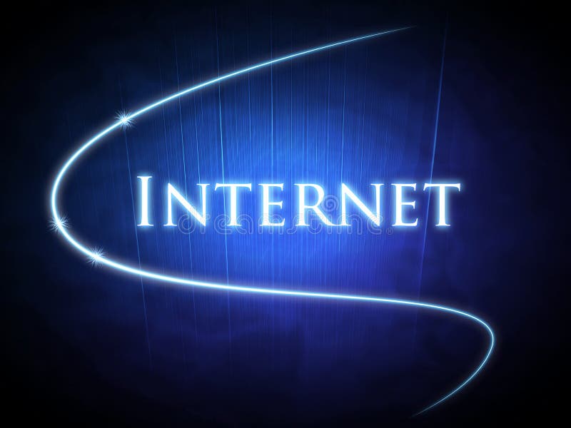 Palabra Del Internet En Fondo Azul Stock de ilustración - Ilustración ...
