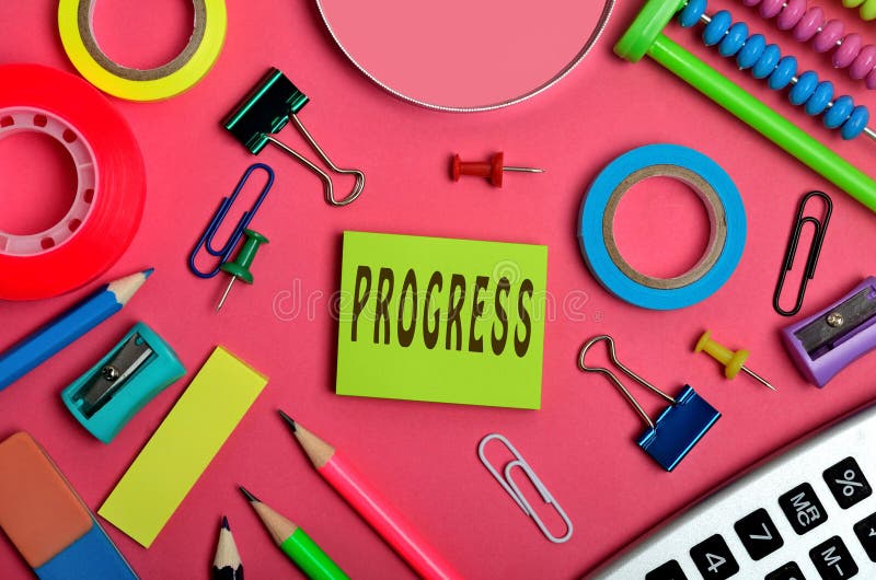 Resumen De Palabra De Progreso En Letra Vintage Tipo De Madera De ...