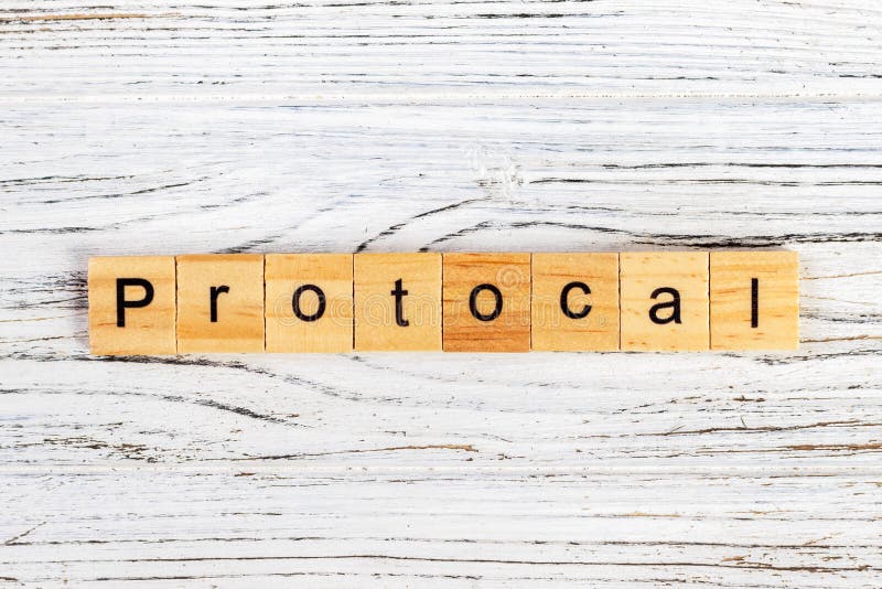 Palabra Del PROTOCOLO Hecha Con Concepto De Madera De Los Bloques Foto ...