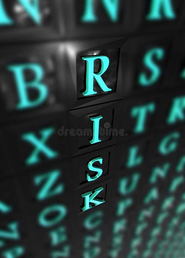 Palabra del riesgo 3d stock de ilustración. Ilustración de hallazgo ...