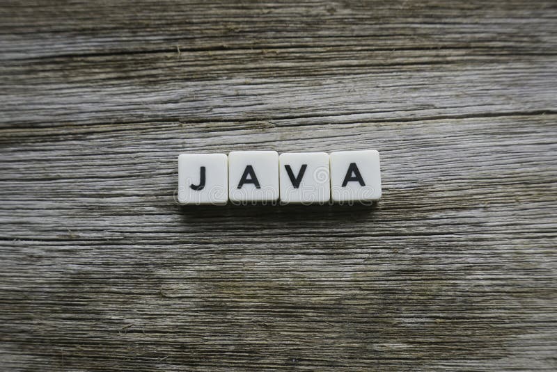 Escritura Java Palabra Hecha De Letra Cuadrada Palabra En Fondo De ...
