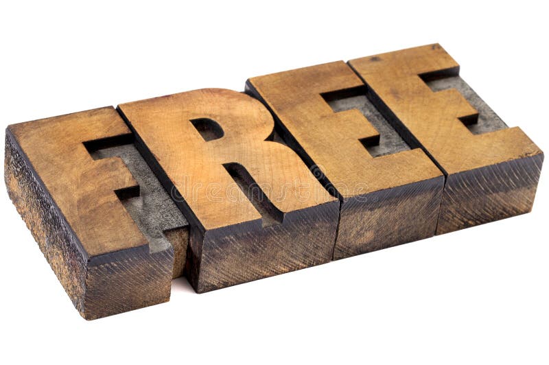 Palabra Libre En El Tipo De Madera Imagen de archivo - Imagen de ...