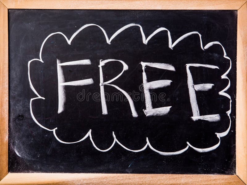 Palabra Libre En La Pizarra Foto de archivo - Imagen de precio, fondo ...