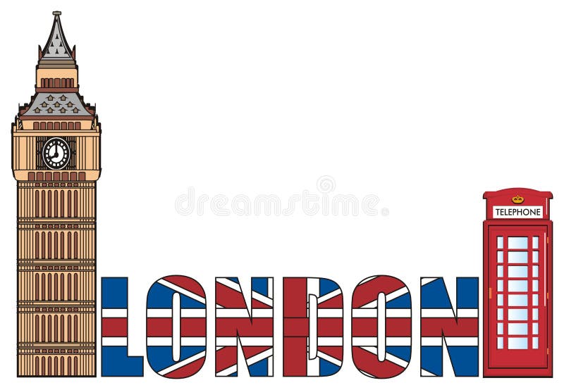 Palabra Londres Con Las Muestras Coloreadas Stock de ilustración ...