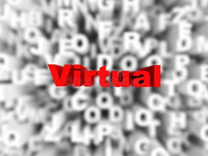 Palabra Virtual En Fondo De La Tipografía Stock de ilustración ...