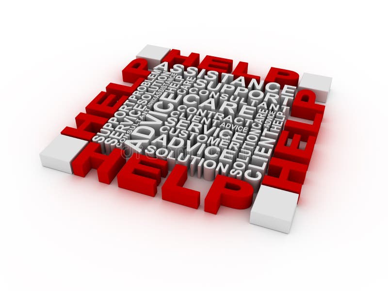 Palabras Del Concepto De La Ayuda Stock de ilustración - Ilustración de ...