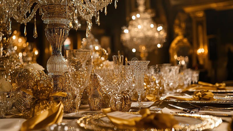 Palace Ballroom Elegant Crystal Table Setting Stock Photos - Free ...