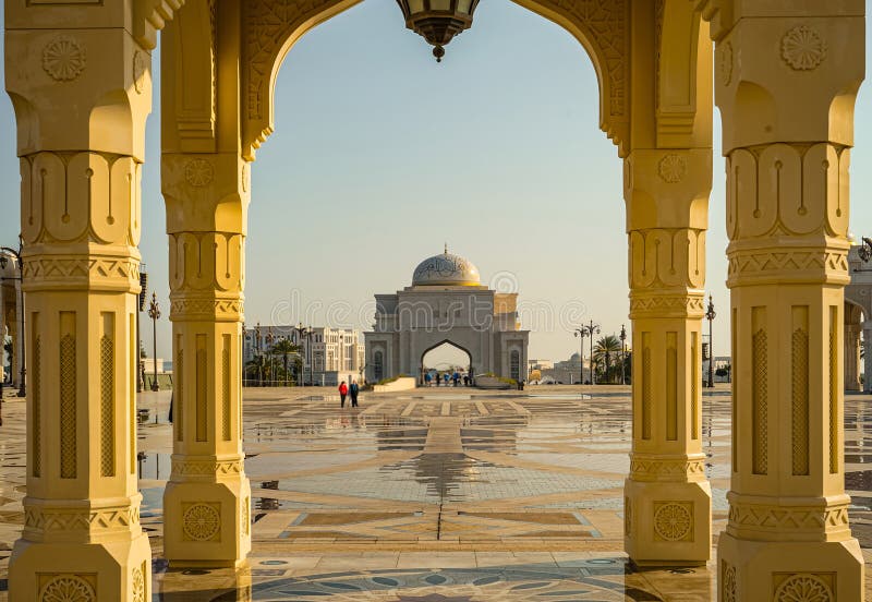 Palace beyond the arch stock image. Image of tourist - 380105547