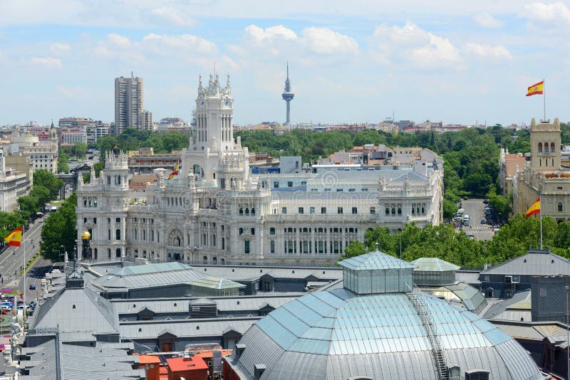 Palace of Communication, Madrid, Spain Stock Photo - Image of angel ...