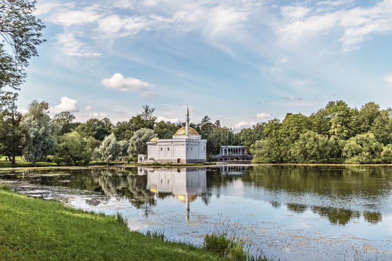 The Palace Complex in the Park of the Estate. Landscape Stock Image ...