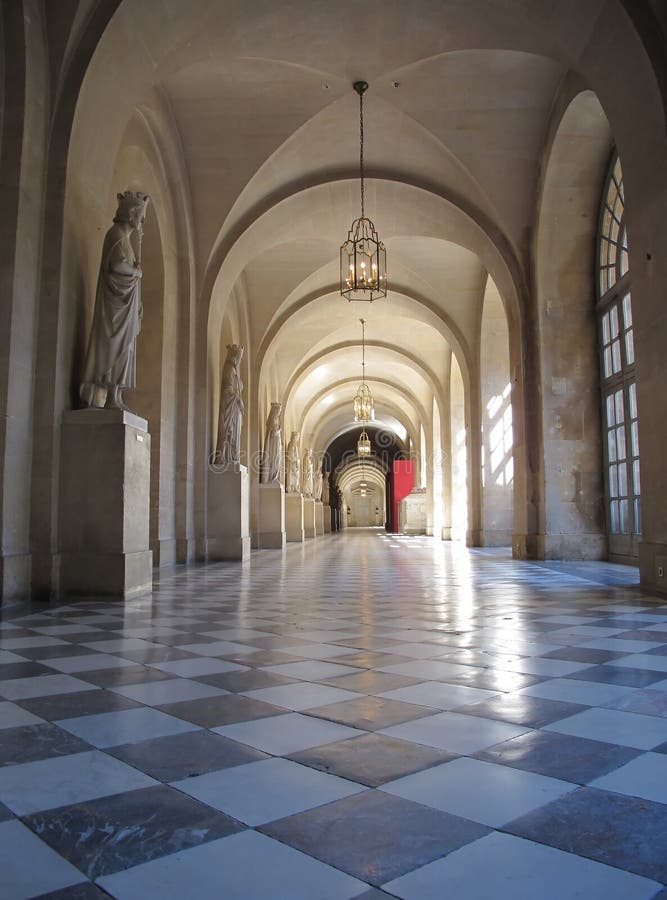 Palace Corridor Inside Versailles Castle in France Editorial Photo ...