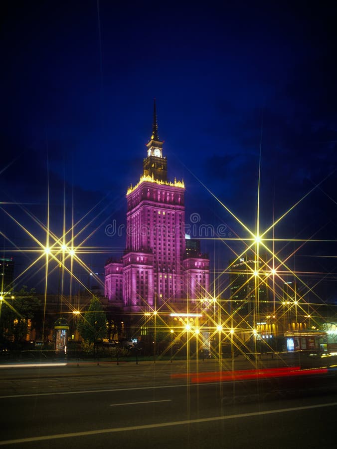 Palace of Culture and Science. Stock Photo - Image of long, landmark ...