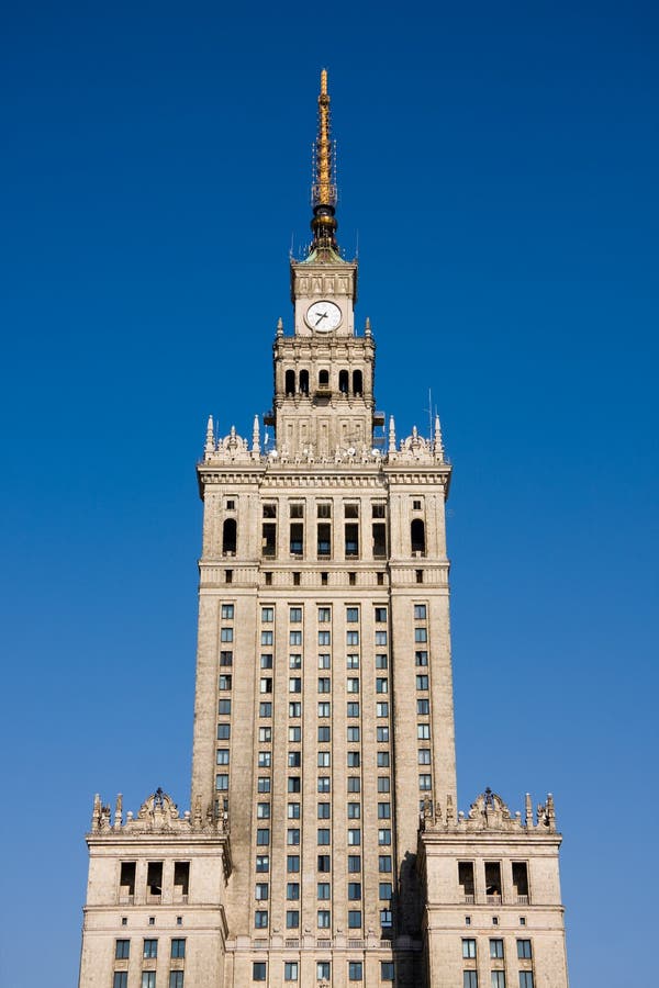 The Palace of Culture and Science, Warsaw, Poland. Retro Stock Image ...