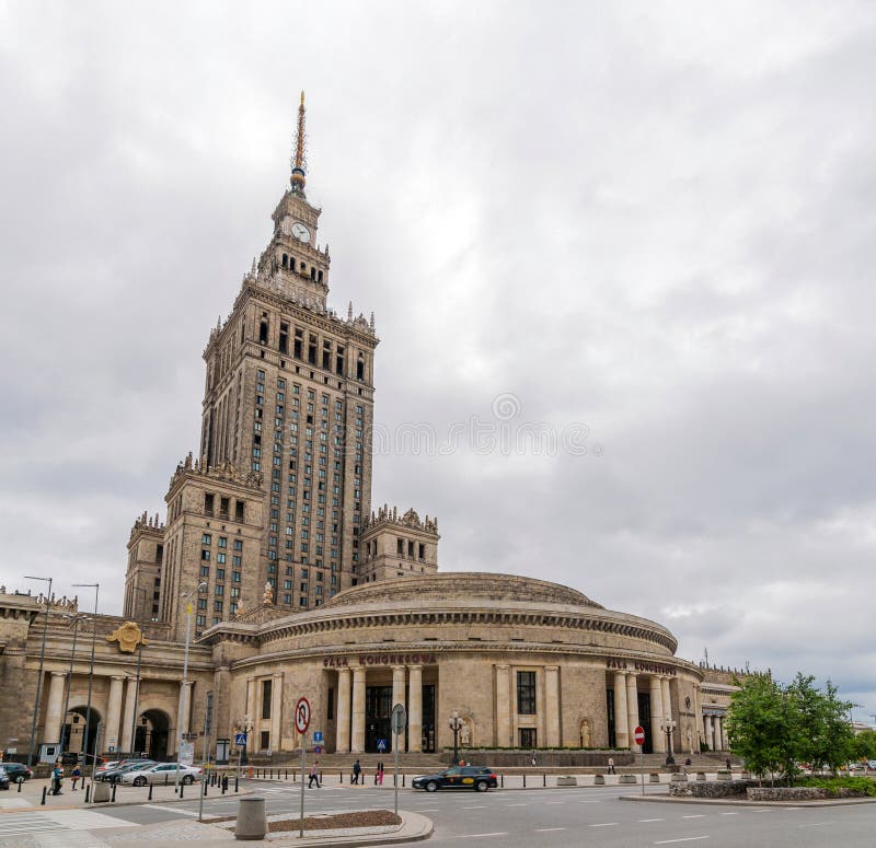 The Palace of Culture and Science, Warsaw, Poland. Retro Stock Image ...