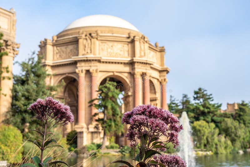 Palace of Fine Art with Flowers Stock Image - Image of marble, dome ...