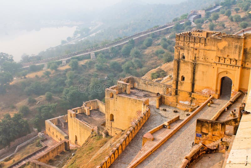 Palace-fortress in India stock image. Image of road, architecture ...