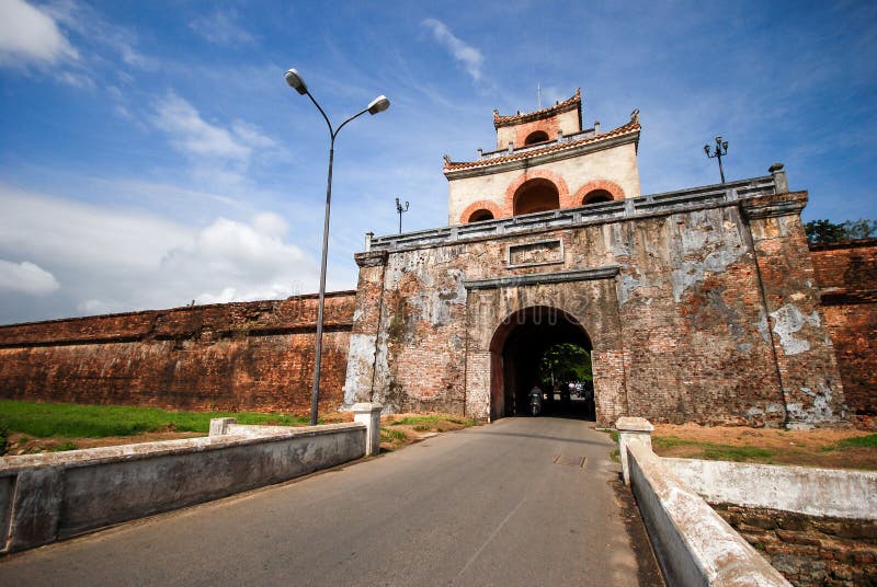 The Palace Gate Near the Moat in Hue Stock Image - Image of historical ...