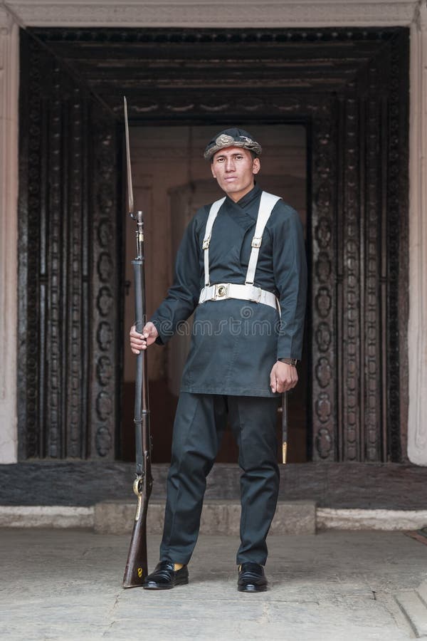 Palace Guard - Kathmandu - Nepal Editorial Stock Photo - Image of ...