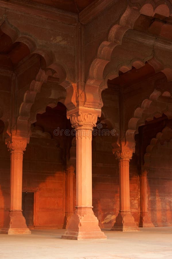 Palace Inside of the Red Fort Stock Image - Image of columns, sixteenth ...