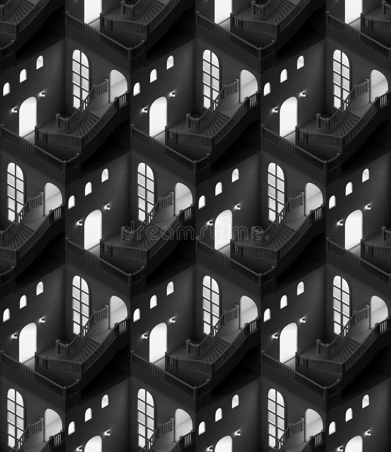 Palace in Night Seamless Texture Stock Illustration - Illustration of ...