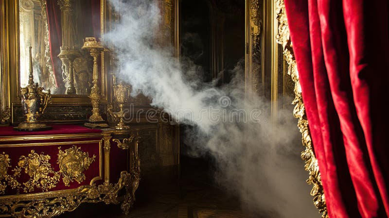 Palace Room Smoke Dramatic Lighting Interior Design Stock Photo - Image ...
