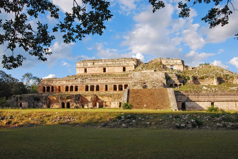 Mayan Palace in Sayil Yucatan Mexico Stock Photo - Image of maya, doors ...