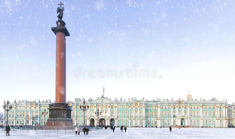 Palace Square in St. Petersburg Stock Image - Image of landmark, column ...