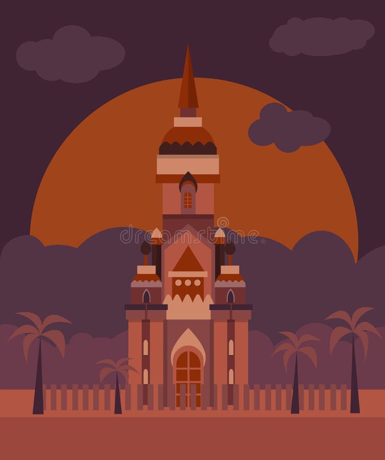 Palacio plano del vector ilustración del vector. Ilustración de palacio ...