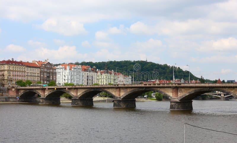 Palacky Bridge, Prague, Czech Republic Stock Image - Image of nature ...