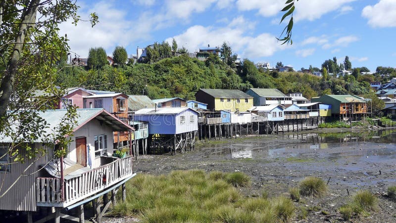 Palafitos in Castro, Isla Grande De Chiloe, Chile Stock Photo - Image ...