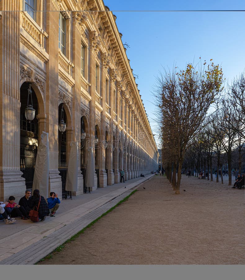 Palais Royal in Paris at Sunset with the Sun Hitting the Top of the ...