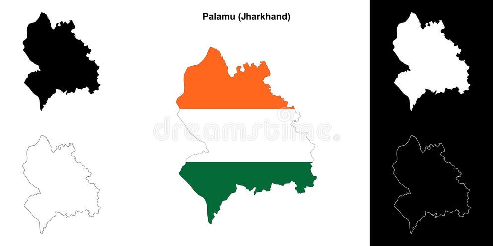 Palamu outline map stock vector. Illustration of india - 368828936