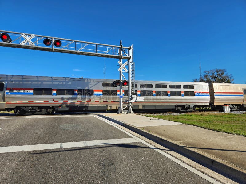 Amtrak Train at Railroad Crossing in Florida Editorial Photography ...