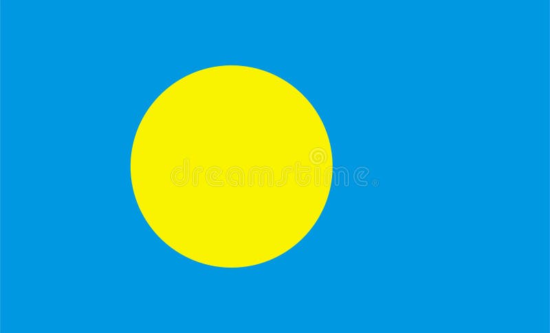 Palau Flag Design Vector stock vector. Illustration of state - 266585690