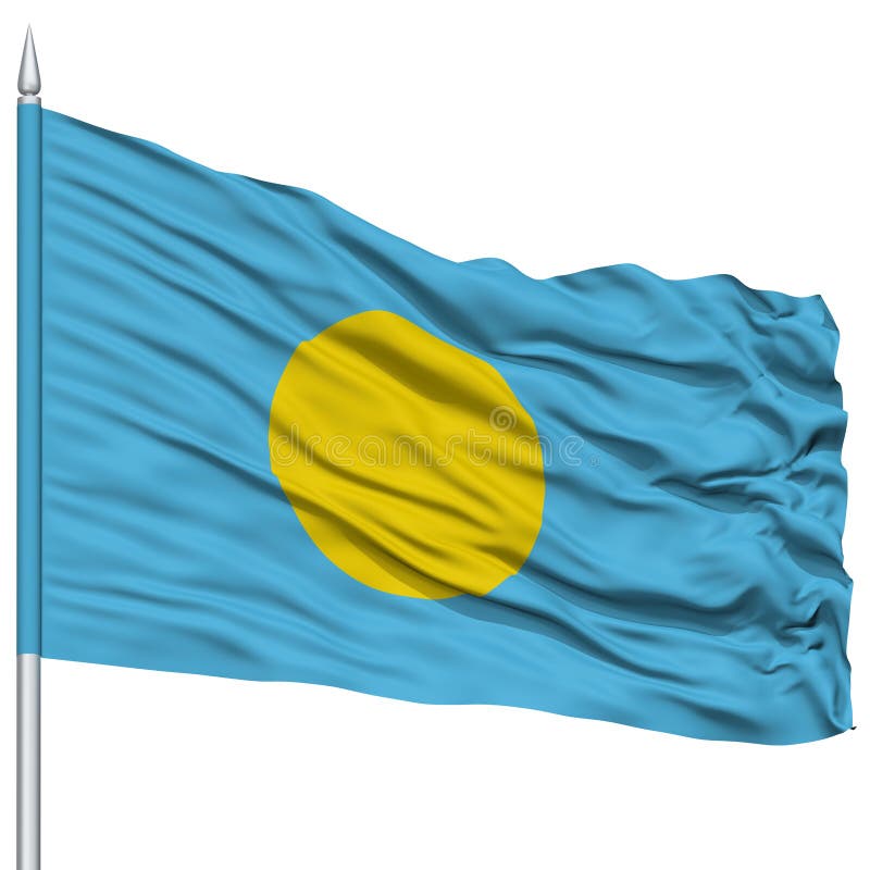 Palau Flag on Flagpole stock illustration. Illustration of patriotism ...