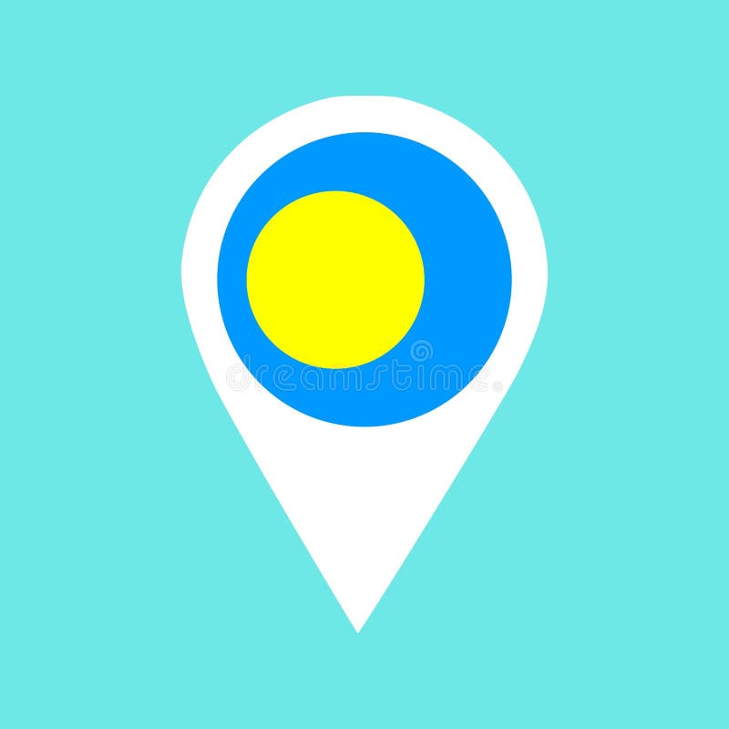 Palau Flag Location Pin, Flag Application, Vector Icon for Mobile Apps ...