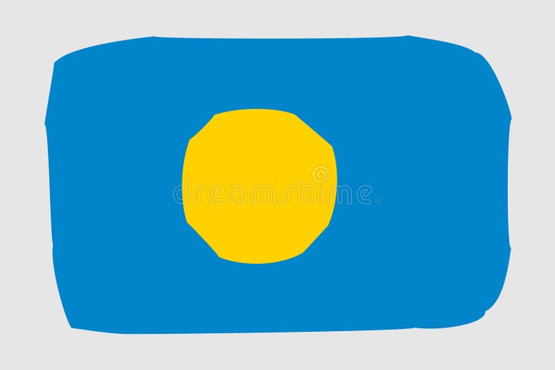 Painted Vector Flag of Palau Stock Vector - Illustration of unique ...