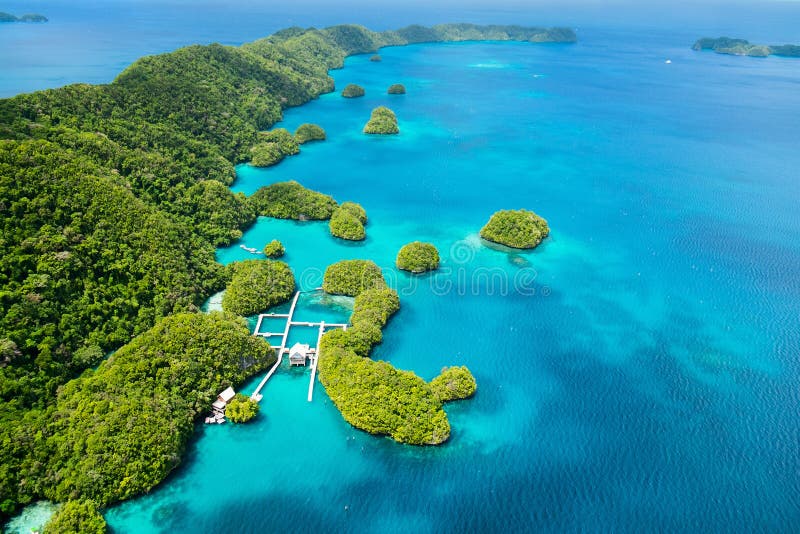 Palau islands from above stock image. Image of ocean - 116490773