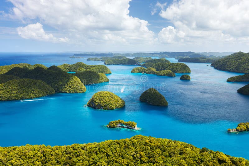 Palau islands from above stock photo. Image of coast - 119080538