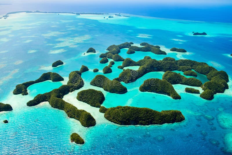 Palau islands from above stock photo. Image of palau - 61654382