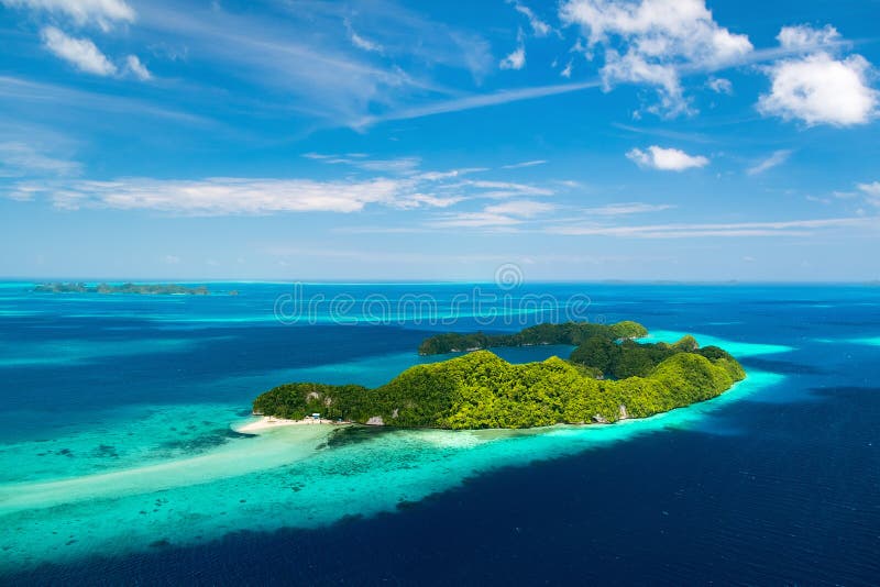 Palau islands from above stock photo. Image of blue, destination - 61654474