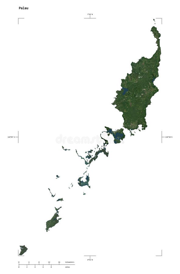 Palau Shape on White. High-res Satellite Stock Illustration ...