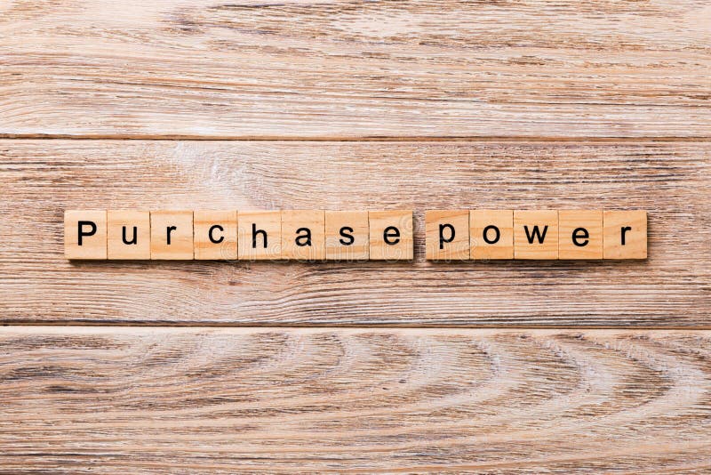 Palavra Do Poder Da Compra Escrita No Bloco De Madeira Texto Do Poder ...
