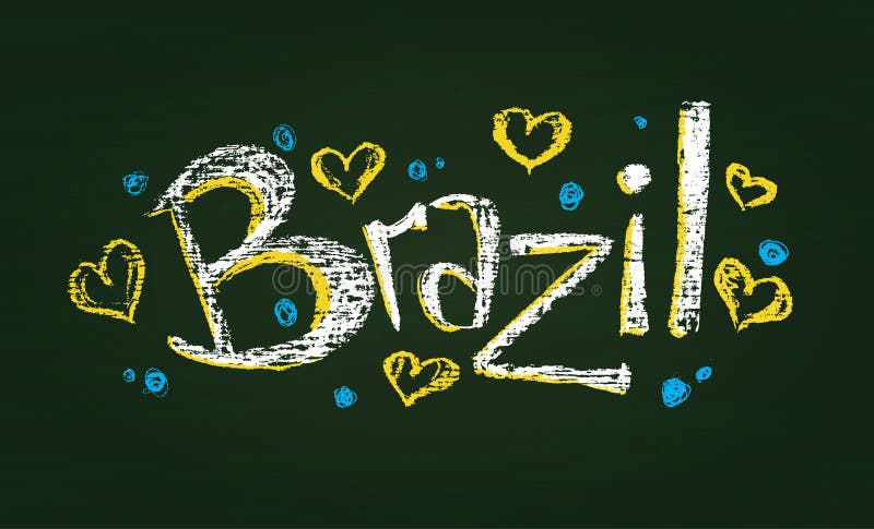 A Palavra Brasil Nas Cores Da Haste Brasileira. Nome Do País Em Fundo ...