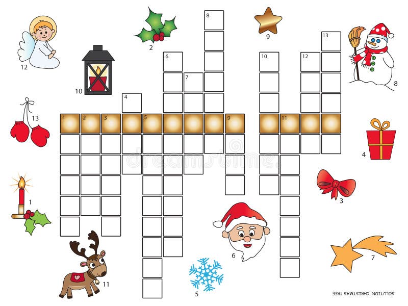 Palavras cruzadas do Natal ilustração stock. Ilustração de curva - 27419397