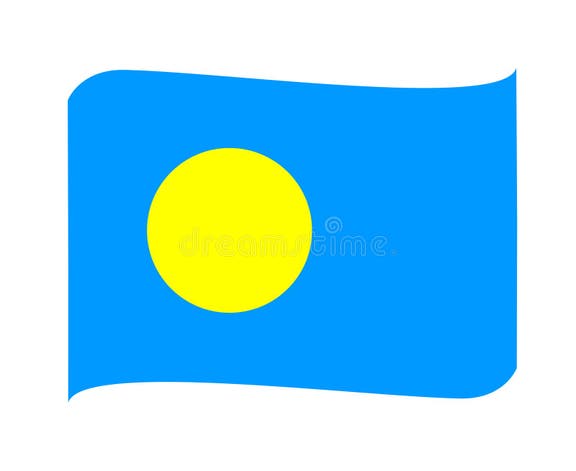 Palau Flag National Oceania Emblem Ribbon Icon Stock Vector ...