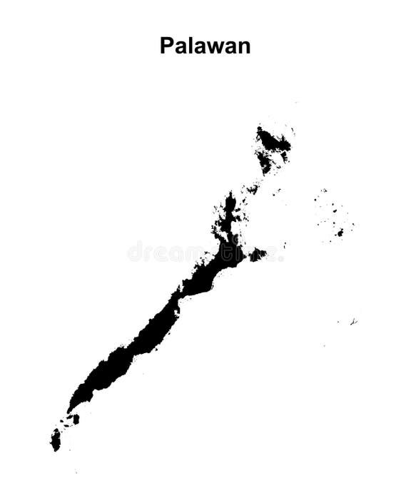 Palawan outline map stock vector. Illustration of empty - 360618911