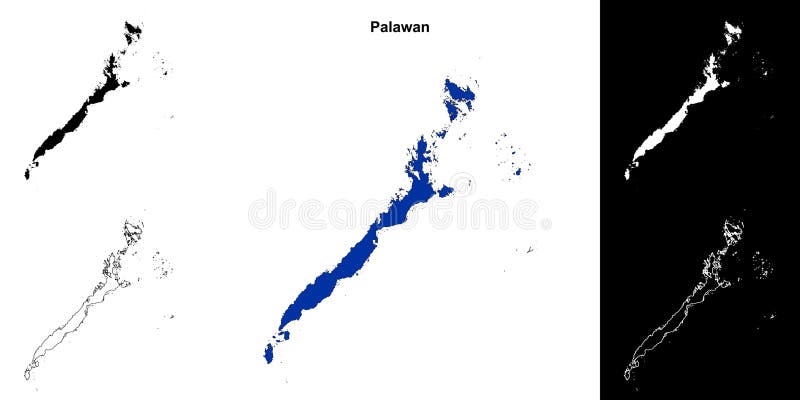 Palawan outline map stock vector. Illustration of silhouette - 323860980